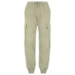 Cargohose Urban Classics "Urban Classics Damen Ladies High Waist Cargo Jogging Pants", Damen, Gr. XXL, US-Gr&ouml;&szlig;en, summerolive, 98% Baumwolle, 2% Elasthan, unifarben, normal, Hosen Cargohose
