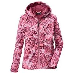 Softshelljacke Killtec "KOS 154 GRLS SFTSHLL JCKT", Kinder, Gr. 164, pink, Oberseite: 100% Polyester;R&uuml;ckseite: 100% Polyester;Futter: 100% Polyester, Jacken Softshelljacke, Wind- und wasserabweisende Kinderjacke mit buntem Print