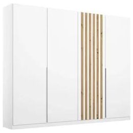 Dreht&uuml;renschrank Rauch "Kleiderschrank Schrank Garderobe Breiten 181/226/271 cm LAMELLA", alpinwei&szlig;, eiche artisan, B:226cm H:210cm T:54cm, Holzwerkstoff, Schr&auml;nke, Dreht&uuml;renschrank, elegante Lamellen-Auflage in 3D Akustikpaneel Optik MADE IN GERMANY