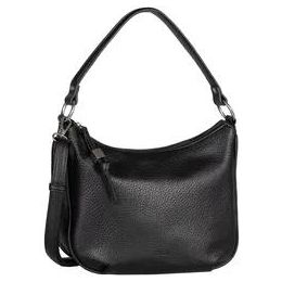 Schultertasche Gabor "Rosina", Damen, Gr. B/H/T: 29cm x 24cm x 12cm, schwarz, Polyurethan, clean, gepflegt, gepr&auml;gtes Muster, unifarben, Taschen Schultertasche, l&auml;ssiger Look mit softem Material und markantem Metalldetail am Zipper