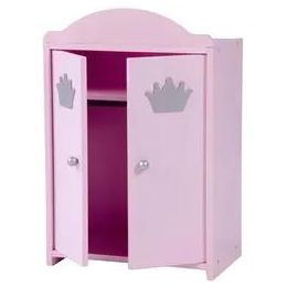 Puppenkleiderschrank Roba "Prinzessin Sophie", rosa, Puppenm&ouml;bel, KinderB:21cm H:51,5cm T:34,5cm, MDF, Massivholz, 2-t&uuml;rig, B:21cm H:51,5cm T:34,5cm