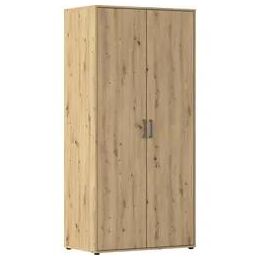 Kleiderschrank Rauch "VOYAGER Garderobe W&auml;scheschrank TOPSELLER Schlafzimmer", eiche artisan, griffe graumetallic, B:93cm H:194cm T:53cm, Holzwerkstoff, Schr&auml;nke, Kleiderschrank, mit 2 modernen Griffvarianten, viel Stauraum MADE IN GERMANY