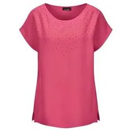 Schlupfbluse GOLDNER "Elegante Viskosebluse mit Glitzer", Damen, Gr. 52, rosa (ros&eacute;), Obermaterial: 100% Viskose CV., festlich, figurumspielend, U-Boot-Ausschnitt, normales B&uuml;ndchen, Blusen Schlupfbluse, Dekosteine