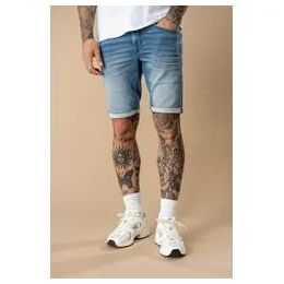 Shorts PETROL INDUSTRIES "Men Shorts Denim", Damen, Gr. M (38), N-Gr, medium indigo, Denim/Jeans, Obermaterial: 77% Baumwolle, 21% Polyester, 2% Elasthan, slim fit kniefrei, Hosen Shorts, Slim Fit