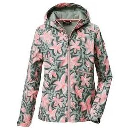 Softshelljacke Killtec "KOS 154 GRLS SFTSHLL JCKT", Kinder, Gr. 152, hellgr&uuml;n, Oberseite: 100% Polyester;R&uuml;ckseite: 100% Polyester;Futter: 100% Polyester, Jacken Softshelljacke, Wind- und wasserabweisende Kinderjacke mit buntem Print