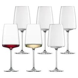 Schott Zwiesel Weinglas ZWIESEL GLAS "Weingl&auml;ser Vivid Senses 535 ml 6er Set transparent", bunt (transparent), 6 tlg., Glas, Trinkgef&auml;&szlig;e, Weinglas