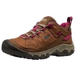 Wanderschuh Keen "TARGHEE IV WP", Damen, Gr. 39,5, bison, beaujolais, Leder, Synthetik, Schuhe Wanderschuh, Outdoorschuh aus Premium Leder,wasserdicht und atmungsaktiv