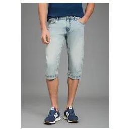 Jeansbermudas Bruno Banani, Herren, Gr. 34, L&auml;nge 32, atlantic blau, Denim/Jeans, Obermaterial: 98% Baumwolle, 2% Elasthan, straight fit kniebedeckend, Jeans, Straight-Fit, normale Leibh&ouml;he, aus elastischem Denim-Material