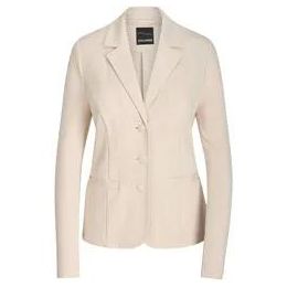 Jackenblazer GOLDNER "Viskoseblazer mit Reverskragen", Damen, Gr. 48, beige (stein), Obermaterial: 67% Viskose CV. 27% Polyester PES. 6% Elasthan EL., Blazer, stretchbequeme Jerseyqualit&auml;t