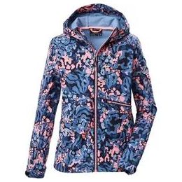 Softshelljacke Killtec "KOS 154 GRLS SFTSHLL JCKT", Kinder, Gr. 116, navy, Oberseite: 100% Polyester;R&uuml;ckseite: 100% Polyester;Futter: 100% Polyester, Jacken Softshelljacke, Wind- und wasserabweisende Kinderjacke mit buntem Print