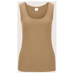 Madeleine Mode Tr&auml;gertop MADELEINE "Tanktop Tanktop mit breiten Tr&auml;gern", Damen, Gr. 38, beige (macchiato), Obermaterial: 95% Viskose CV. 5% Elasthan EL., Modern, schmal, Tops Tr&auml;gertop, Glatte Jerseyware