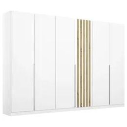 Dreht&uuml;renschrank Rauch "Kleiderschrank Schrank Garderobe Breiten 181/226/271 cm LAMELLA", alpinwei&szlig;, eiche artisan, B:271cm H:210cm T:54cm, Holzwerkstoff, Schr&auml;nke, Dreht&uuml;renschrank, elegante Lamellen-Auflage in 3D Akustikpaneel Optik MADE IN GERMANY