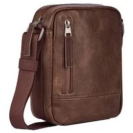 Umh&auml;ngetasche Camel Active "Traces", Herren, Gr. B/H/T: 17cm x 21cm x 5,5cm, braun, Lederimitat, Taschen Umh&auml;ngetasche, Herren, Schultertasche, funktional mit vielen F&auml;chern