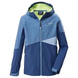 Softshelljacke Killtec "KOS 142 BYS SFTSHLL JCKT", Kinder, Gr. 176, blau, Oberseite: 100% Polyester;R&uuml;ckseite: 100% Polyester;Futter: 100% Polyester, Jacken Softshelljacke, Wind- und wasserabweisende Kinderjacke, Colourblock-Design