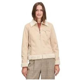 Jackenblazer Cartoon "Damen mit Kunstfellkragen", Damen, Gr. 38, gr&uuml;n (beige), Obermaterial: 100% Polyester, sehr schmal normal, Rundhals, Blazer