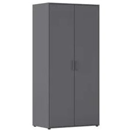 Kleiderschrank Rauch "VOYAGER Garderobe W&auml;scheschrank TOPSELLER Schlafzimmer", graumetallic, griffe graumetallic, B:93cm H:194cm T:53cm, Holzwerkstoff, Schr&auml;nke, Kleiderschrank, mit 2 modernen Griffvarianten, viel Stauraum MADE IN GERMANY