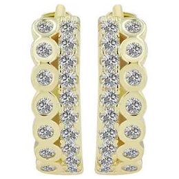 Adelia&acute;s Klappcreolen ADELIA ́S "Damen Ohrringe &ndash; Klappcreole aus 925 Silber mit Zirkonia", Damen, Gr. Damen, Silber 925 (Sterlingsilber), gold, Ohrringe Klappcreolen, Ein kleines Geschenk mit gro&szlig;er Wirkung