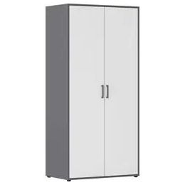 Kleiderschrank Rauch "VOYAGER Garderobe W&auml;scheschrank TOPSELLER Schlafzimmer", graumetallic, alpinwei&szlig;, griffe graumetallic, B:93cm H:194cm T:53cm, Holzwerkstoff, Schr&auml;nke, Kleiderschrank, mit 2 modernen Griffvarianten, viel Stauraum MADE IN GERMANY