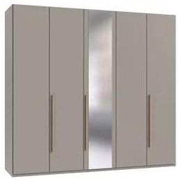 Dreht&uuml;renschrank wimex "London in den Breiten 180cm, 225cm und 270cm erh&auml;ltlich, inkl. Spiegel", saharagrau, griffe artisan eiche nachbildung, B:225cm H:208cm T:58cm, Holzwerkstoff, Schr&auml;nke, Dreht&uuml;renschrank, Kleiderschrank wahlweise mit Basic- o. Premium-Ausstattung erh&auml;ltlich