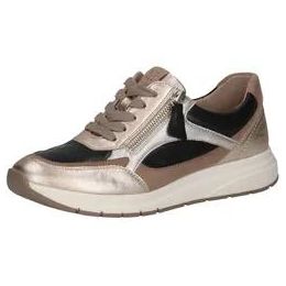 Sneaker Caprice "Caprice Sneaker Leder", Damen, Gr. 37, schwarz, gold, Leder, Schuhe Sneaker