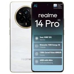 REALME Smartphone "14 Pro 5G", wei&szlig; (pearl wei&szlig;), 256 GB, Mobiltelefone