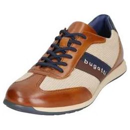 Sneaker Bugatti "Bugatti Sneaker Leder/Textil", Herren, Gr. 43, braun, beige, Leder, Textil, Schuhe Sneaker