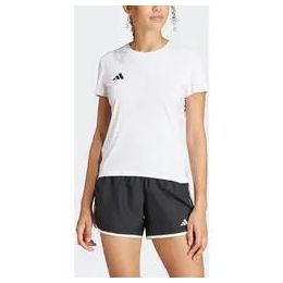 Laufshirt Adidas PERFORMANCE "ADIZERO ESSENTIALS RUNNING", Damen, Gr. L, wei&szlig;, Obermaterial: 100% Polyester, normal, Rundhals, Shirts Laufshirt