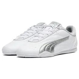 Sneaker Puma "CATCH SOLEIL METALLIC WHISPER", Herren, Gr. 42, wei&szlig; (Puma wei&szlig;, Puma silber), Synthetik, unifarben, Schuhe Sneaker, f&uuml;r sportlichen Look, mit Gummi-Laufsohle, mit Schn&uuml;rung