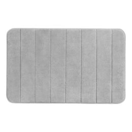 Wenko Badteppich Memory Foam Stripes Light Grey 50 x 80 cm
