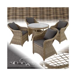 TecTake&reg; Aluminium Rattan Sitzgruppe, wetterfest und UV-best&auml;ndig, Belastbarkeit Sessel 150 kg, kein Aufbau