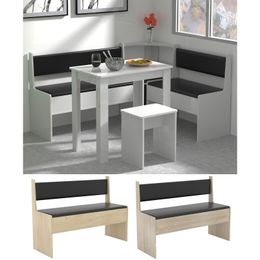 Vcm Holz Eckbank Sitzbank f&uuml;r Esszimmer und K&uuml;che Bank mit Truhe f&uuml;r den Esstisch Ma&szlig;e H. 80 x B. 110 x T. 42 cm Esal Breite 110 cm