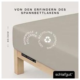 Spannbettlaken Schlafgut "Cool Contact", beige (sand mid), L:200cm, Microfaser, Obermaterial: 100% Polyester, Bettlaken, Spannbettlaken, 100% gek&auml;mmte Mikrofaser