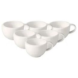 Villeroy & Boch Espressotasse VILLEROY & BOCH "Mokka-/ Espressotasse NewMoon 100 ml 6er Set wei&szlig;", wei&szlig;, 6 tlg., Porzellan, Trinkgef&auml;&szlig;e, Espressotasse
