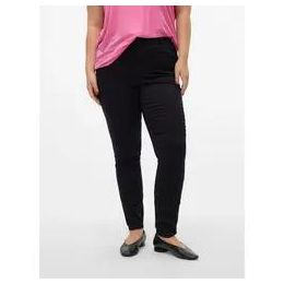 Slim-fit-Jeans Vero Moda CURVE "VMPHIA HR SK SOFT VI110 GA CUR NOOS", Damen, Gr. 44, L&auml;nge 32, schwarz, Denim/Jeans, Obermaterial: 67% Baumwolle, 31% Polyester, 2% Elasthan, skinny fit, Jeans Slim-fit-Jeans