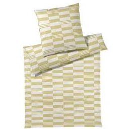 Bettw&auml;sche Elegante "Skip", gelb, B/L: 155cm x 220cm, 1 Stk., 1 Stk., Mako-Jersey, B/L: 80cm x 80cm, 2 Stk., Mako-Jersey, Obermaterial: 100% Baumwolle, Bettw&auml;sche, Bettw&auml;sche, angenehmes Hautgef&uuml;hl