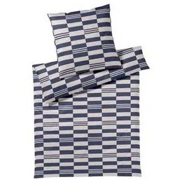 Bettw&auml;sche Elegante "Skip", blau (marine), B/L: 135cm x 200cm, 1 Stk., 1 Stk., Mako-Jersey, B/L: 80cm x 80cm, 2 Stk., Mako-Jersey, Obermaterial: 100% Baumwolle, Bettw&auml;sche, Bettw&auml;sche, angenehmes Hautgef&uuml;hl