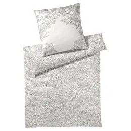 Bettw&auml;sche Elegante "Belle", beige (greige), B/L: 135cm x 200cm, 1 Stk., 1 Stk., Mako-Satin, B/L: 80cm x 80cm, 2 Stk., Mako-Satin, Obermaterial: 100% Baumwolle, Bettw&auml;sche, Bettw&auml;sche, angenehmes Hautgef&uuml;hl