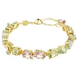 Armband Swarovski "Schmuck Geschenk Gema Tennis Armkette", gold (gelbgoldfarben, pink, gr&uuml;n, blau, gelb, pink, gr&uuml;n, blau, gelb), Armb&auml;nder, Damen, Metall, Armband, mit Swarovski Kristall