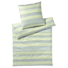 Bettw&auml;sche Elegante "Facet", gr&uuml;n (limetten gr&uuml;n), B/L: 135cm x 200cm, 1 Stk., 1 Stk., Mako-Batist, B/L: 80cm x 80cm, 2 Stk., Mako-Batist, Obermaterial: 100% Baumwolle, Bettw&auml;sche, Bettw&auml;sche, angenehmes Hautgef&uuml;hl
