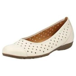 Ballerina Gabor "Gabor Ballerinas Leder", Damen, Gr. 40, creme, Leder, Schuhe Ballerina