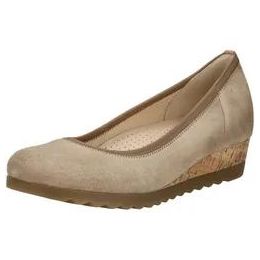 Keilpumps Gabor COMFORT "Gabor Comfort Pumps Leder", Damen, Gr. 41, sand, Leder, Schuhe