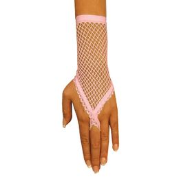 Dirndline Fingerless Gloves 'Netz-Armstulpen kurz' female Pink size Onesize