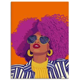 Wandbild Artland, B:45cm H:60cmfarbe bild(er): pink, Leinwand, Wohnzimmer, Bilder, "Woman with sunglasses", als Alubild, Leinwandbild, Poster,