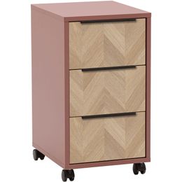 Rollcontainer Schildmeyer "Piazza, Breite 32,6 cm", mauve, B:32,6cm H:59,7cm T:39,1cm, FSC-zertifizierter Holzwerkstoff, Rollwagen, Rollcontainer, Made in Germany