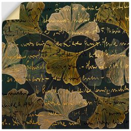 Wandbild Artland, B:100cm H:100cm T:0,1cmfarbe bild(er): gold, Vinyl, Wohnzimmer, Bilder, "Ginko", als Alubild, Leinwandbild, Poster, Wandaufkleber