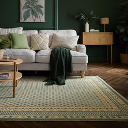Teppich FLAIR RUGS "MARA JUTE", gr&uuml;n, B:200cm H:1mm L:290cm, Baumwolle, Jute, Teppiche, Teppich, Gewebter Jute-Bord&uuml;renteppich
