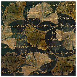 Wandbild Artland, B:50cm H:50cm T:1cmfarbe bild(er): gold, Alu Dibond, Wohnzimmer, Bilder, "Ginko", als Alubild, Leinwandbild, Poster, Wandaufkleber