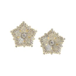 Classyandfabulous Jewelry Earrings 'Peony Crystal' female Gold size One Size