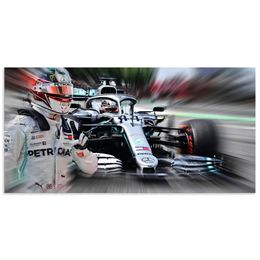 Wandbild Artland, B:60cm H:30cmfarbe bild(er): farbig, Alu Dibond, Wohnzimmer, Bilder, "Weltmeister Sir Lewis Hamilton", als Alubild, Leinwandbild,