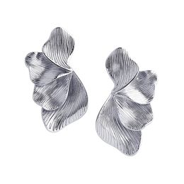 Classyandfabulous Jewelry Earrings 'Oversize Ginkgo Leaf' female Silver size One Size